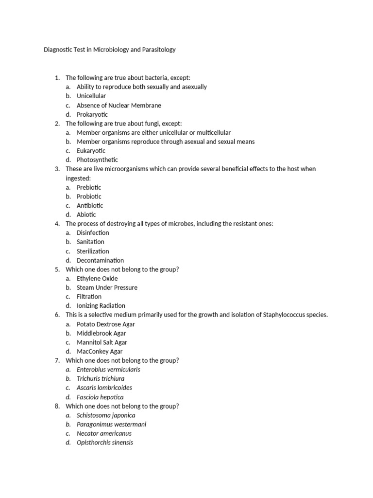 Diagnostic Test in Microbiology and Parasitology | PDF | Bacteria ...