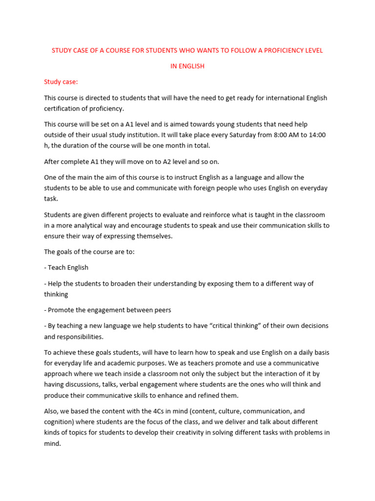 This Course Is Directed To Students That Will Have The Need To Get ...