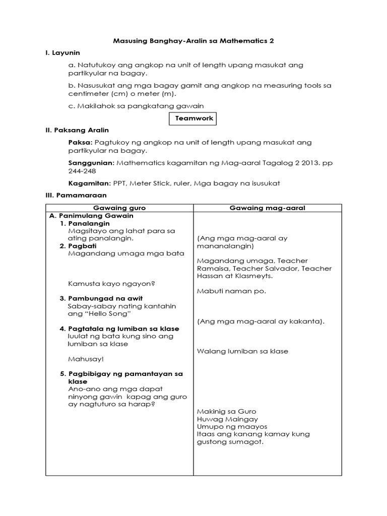 For Final Demo Lesson Plan | PDF