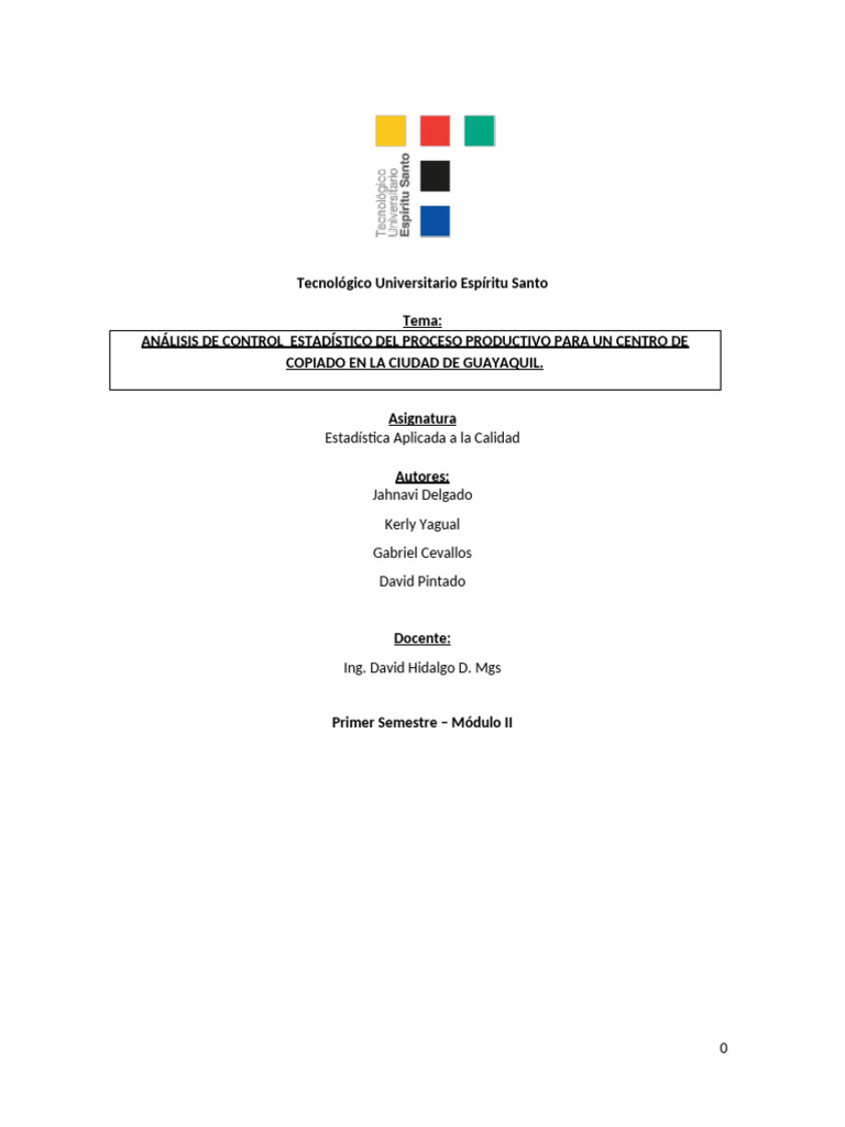 Proyecto Final Estadistica Aplicada A La Calidad | PDF | Investigación cuantitativa | Estadísticas