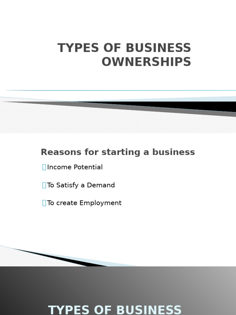 TYPES OF BUSINESS OWNERSHIPSwk1 | PDF | Partnership | Limited Liability ...
