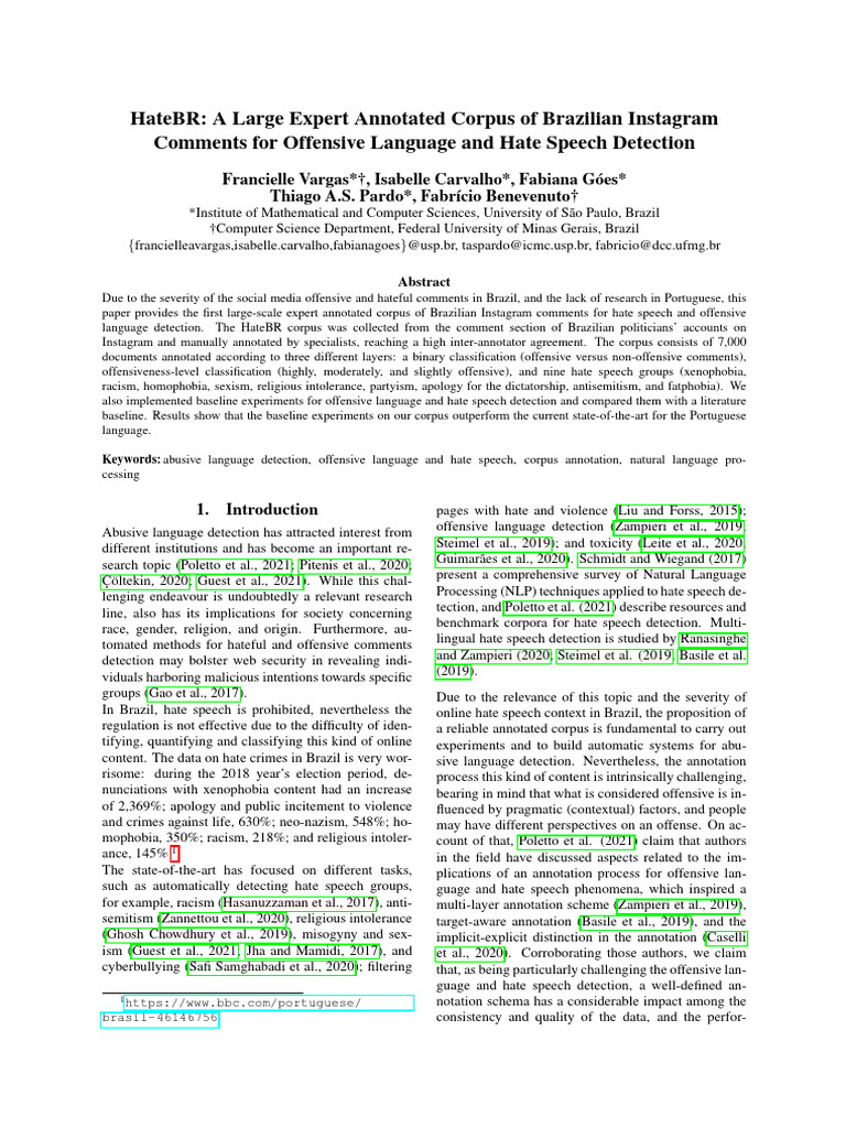 A large expert annotated corpus of brazilian instagram comments for offensive language and hate ...