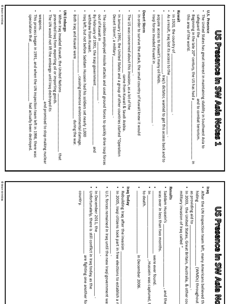 Annotated-US in The Middle East Notes | PDF | Gulf War | Osama Bin Laden