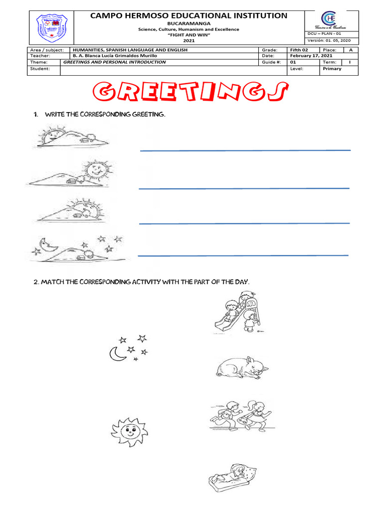 Greetings and Personal Introduction | PDF