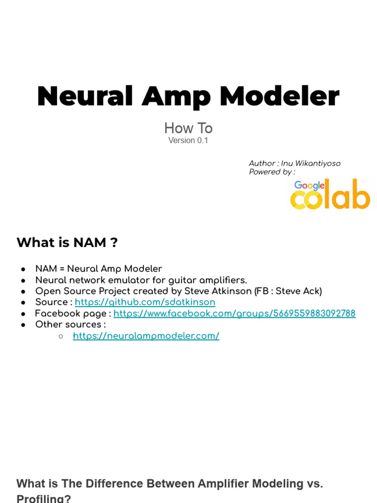 Guitar Amp Reamping and Modeling With NAM | PDF | Amplifier | Computer ...