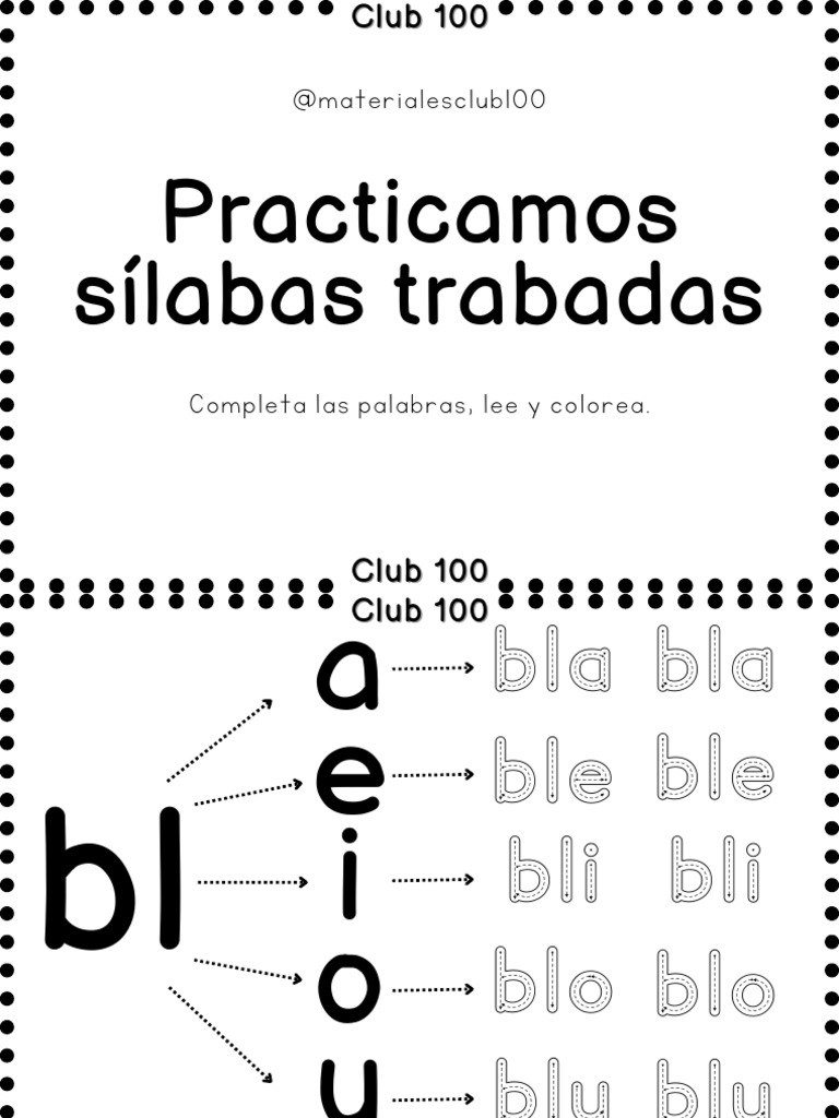 Mini Cuadernillo Silabas Trabadas | PDF