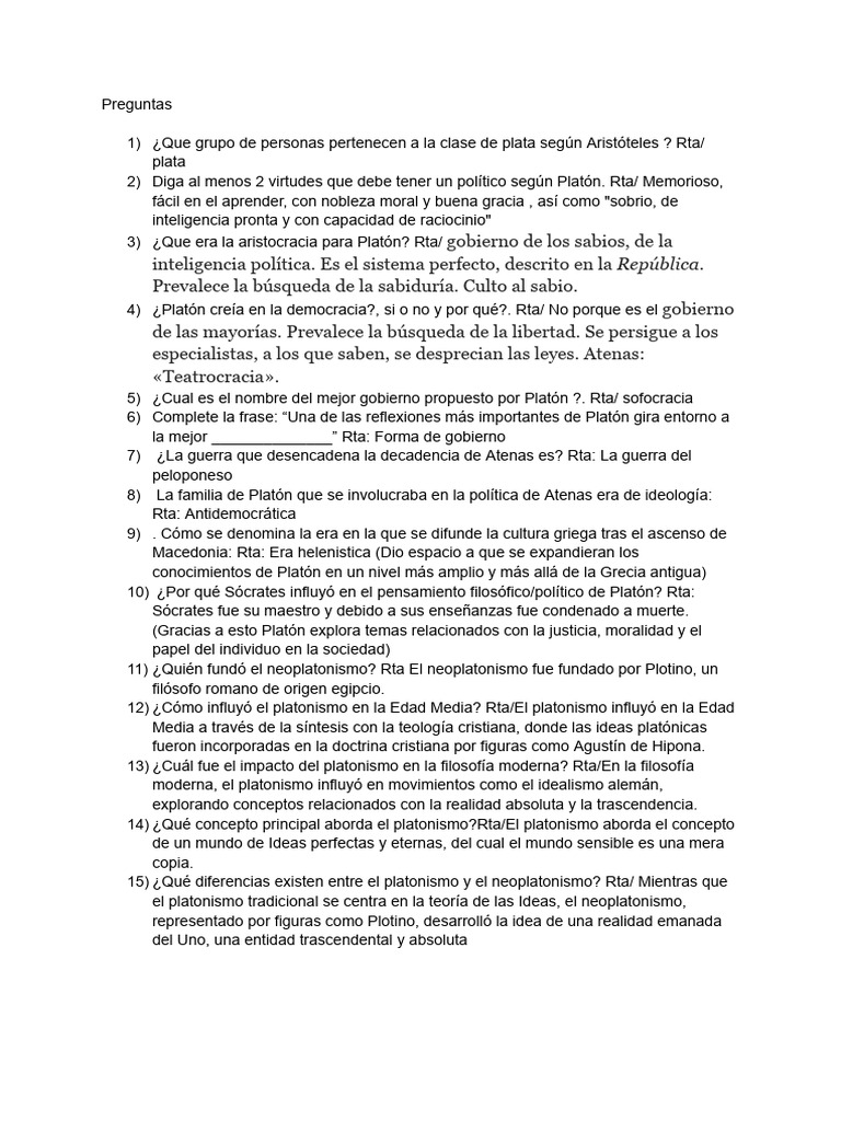 Filosofía Política de Platón | PDF | neoplatonismo | platonismo