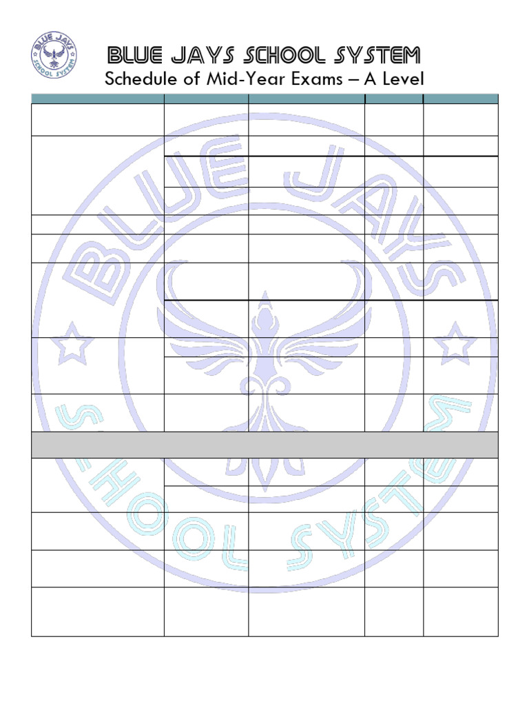 A Level Time Table Mid Year Exam 2024-2 | PDF