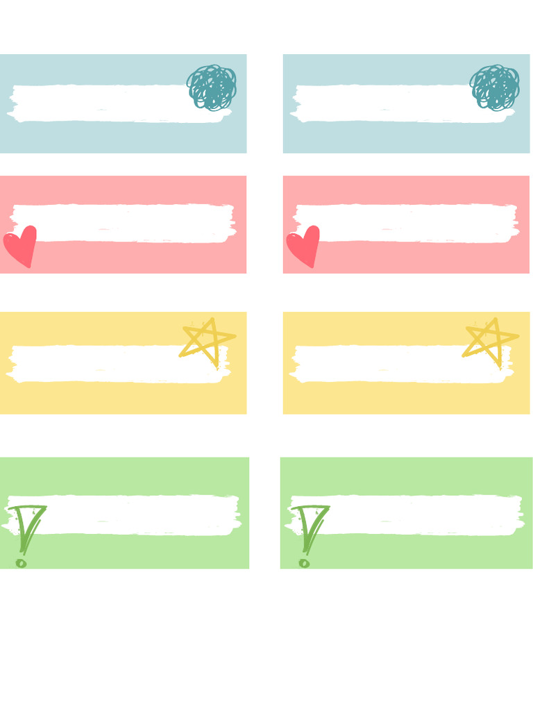 Folder Labels in Colorful Hand Drawn Style | PDF