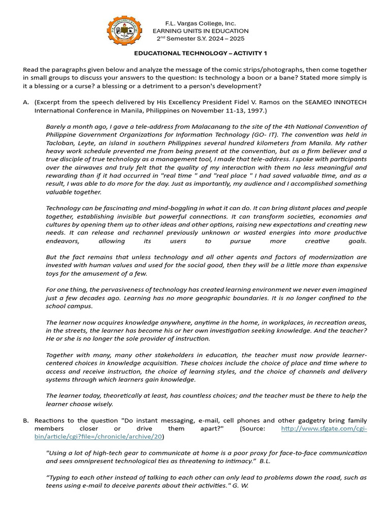 EDTECH-ACTIVITY-1 | PDF | Learning | Cognition