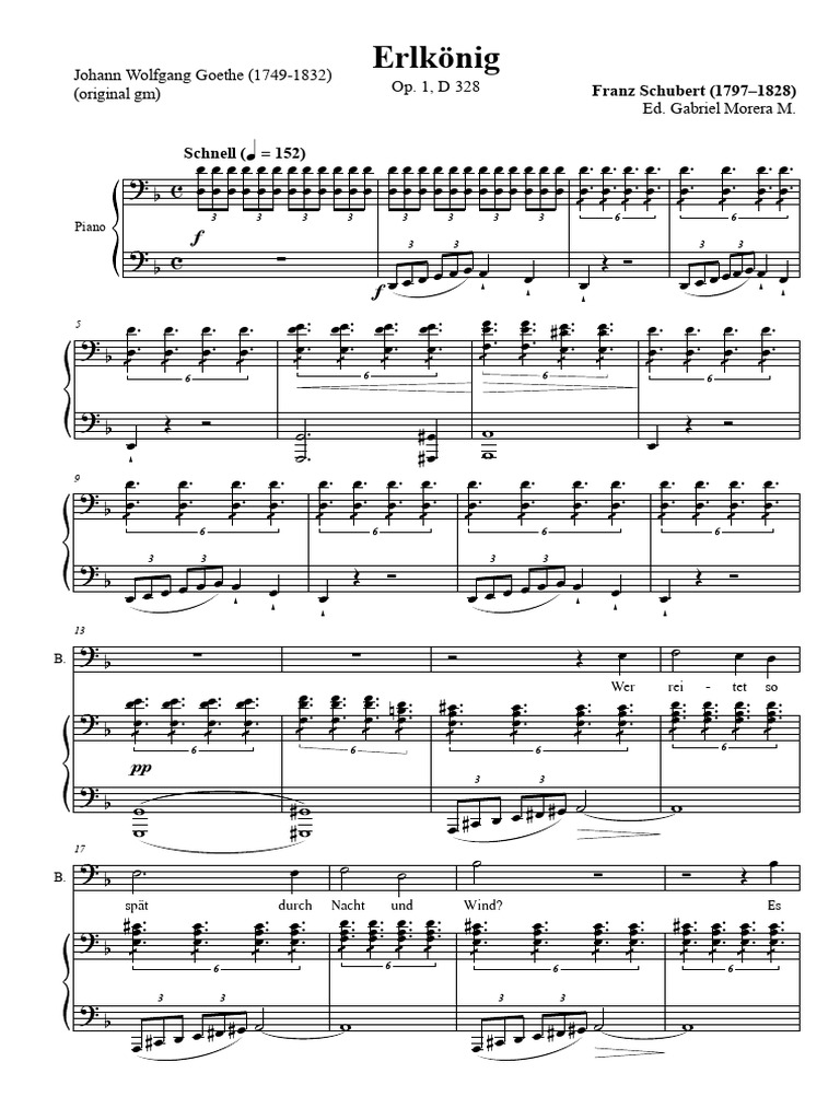 Erlkönig de Schubert: Partition PDF | PDF | Franz Schubert | Musique