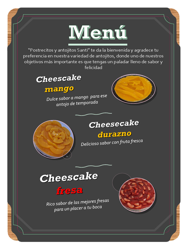 Menu Cheescakes | PDF
