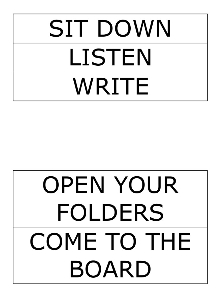 Classroom Commands for Students | PDF