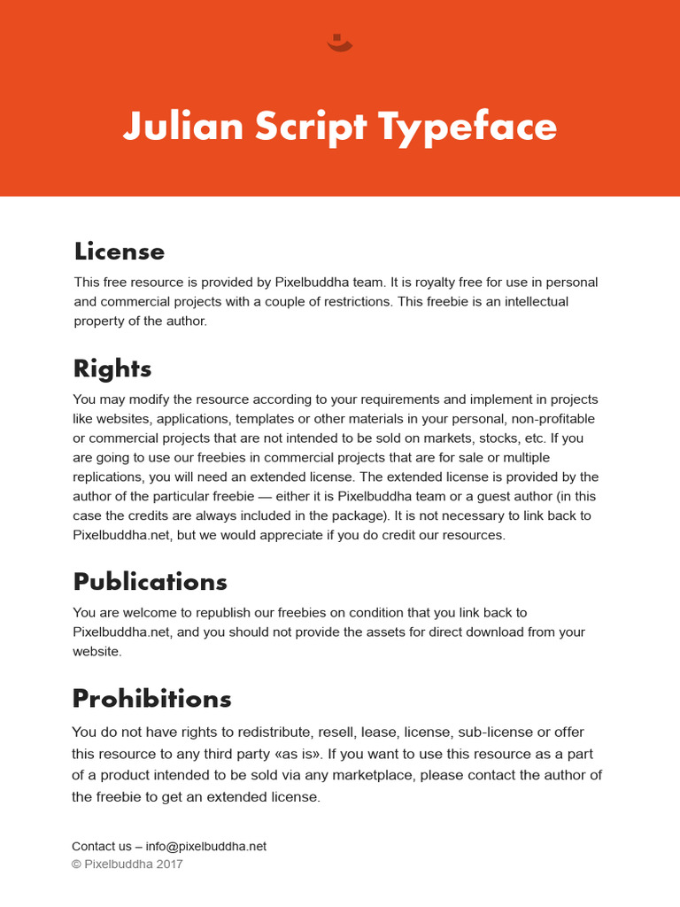 Julian Script Typeface License Guide | PDF