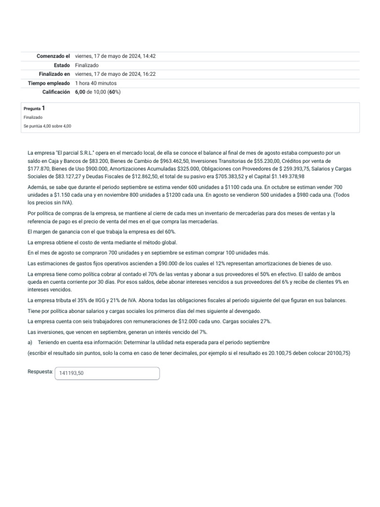 Recuperatorio Primer Examen Parcial_ Revisión del intento (1) | PDF | Mercado (economía ...