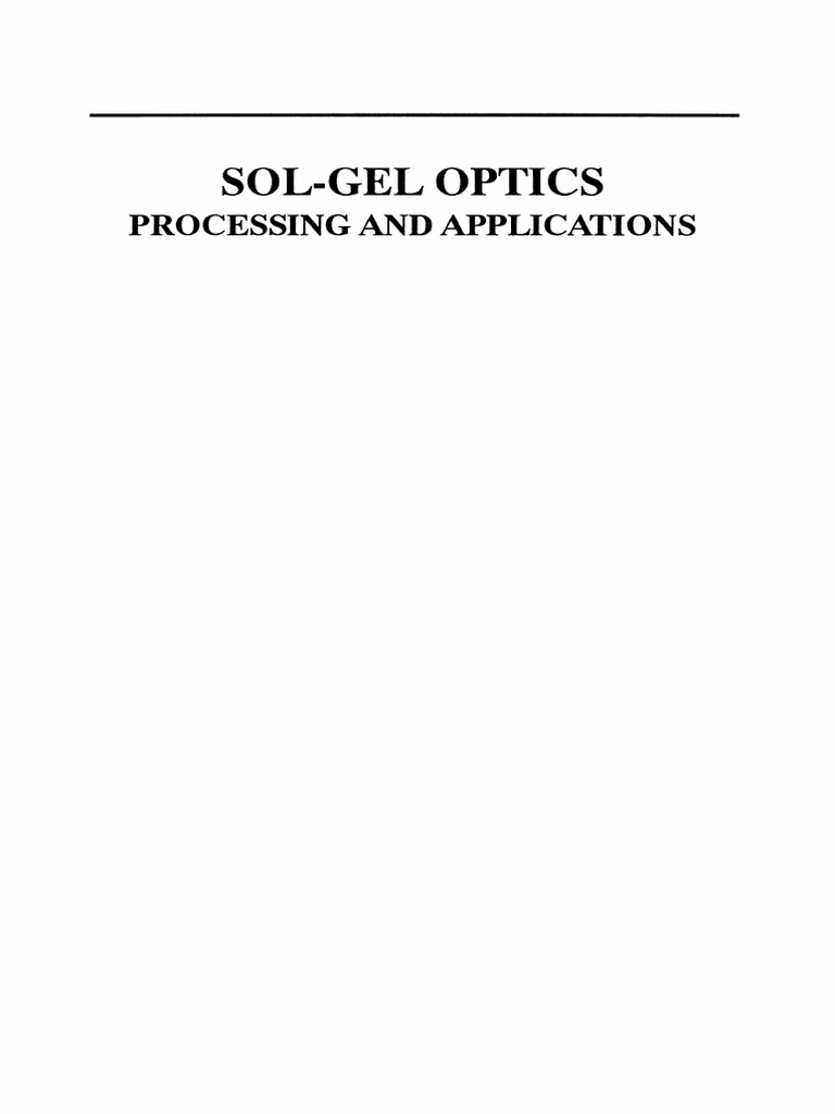 Sol Gel Optics | PDF | Silicon Dioxide | Optical Fiber