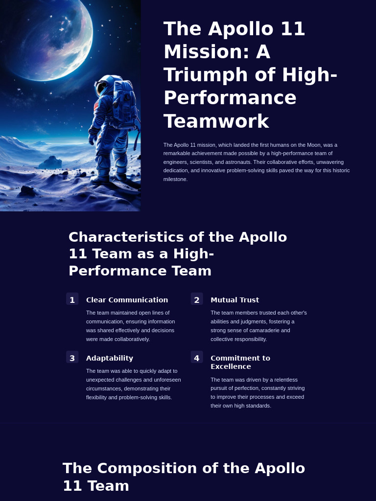 Apollo 11: High-Performance Teamwork | PDF | Apollo 11 | Apollo Program