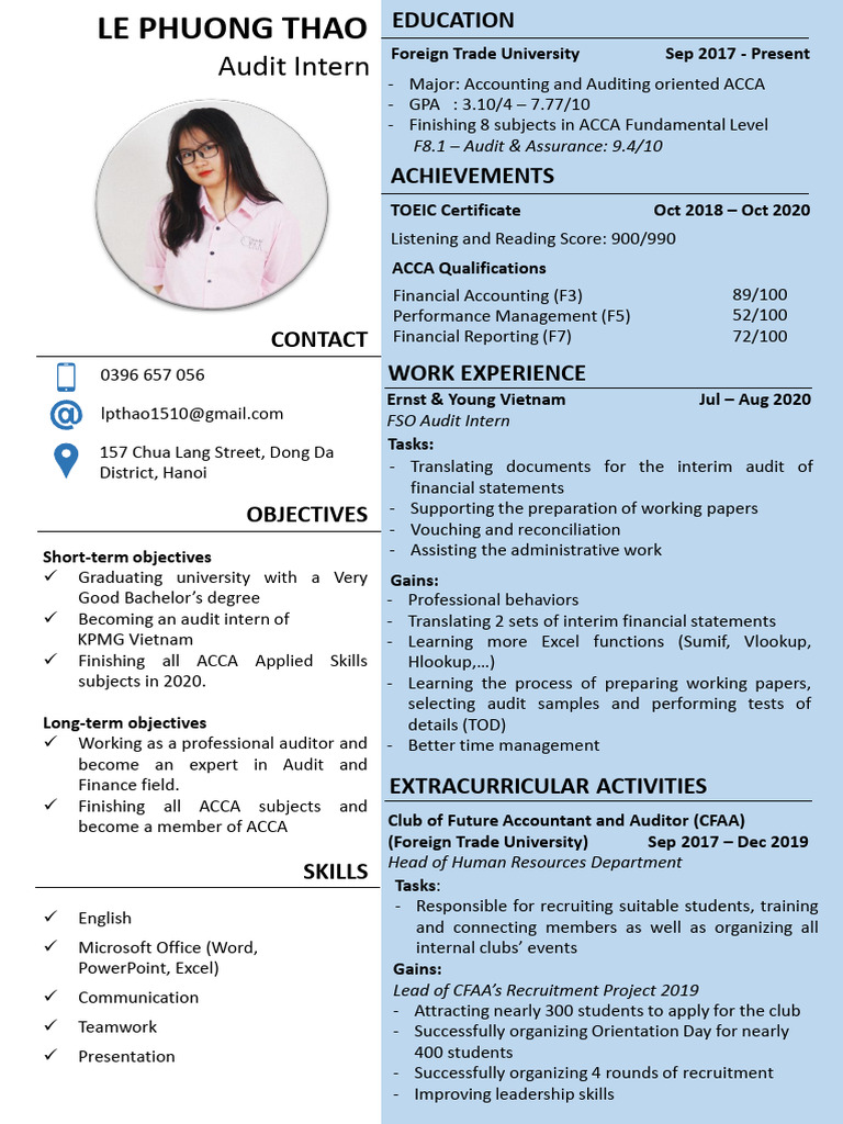 CV pass KPMG | PDF | Audit | Accounting
