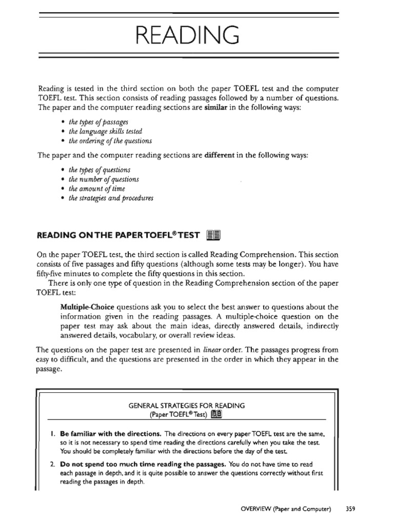 Reading Section Explanation | PDF