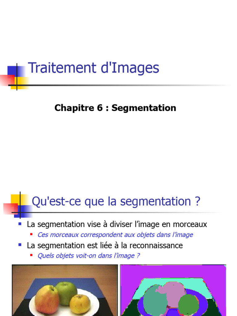Chapitre 6 - Segmentation | PDF | Vision | Traitement numérique du signal