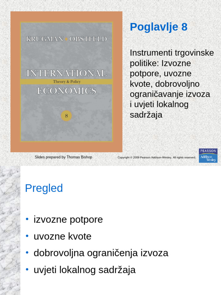 Predavanje 5. Učinci Izvoznih Potpora I Kvota - 2023 - 2024 | PDF