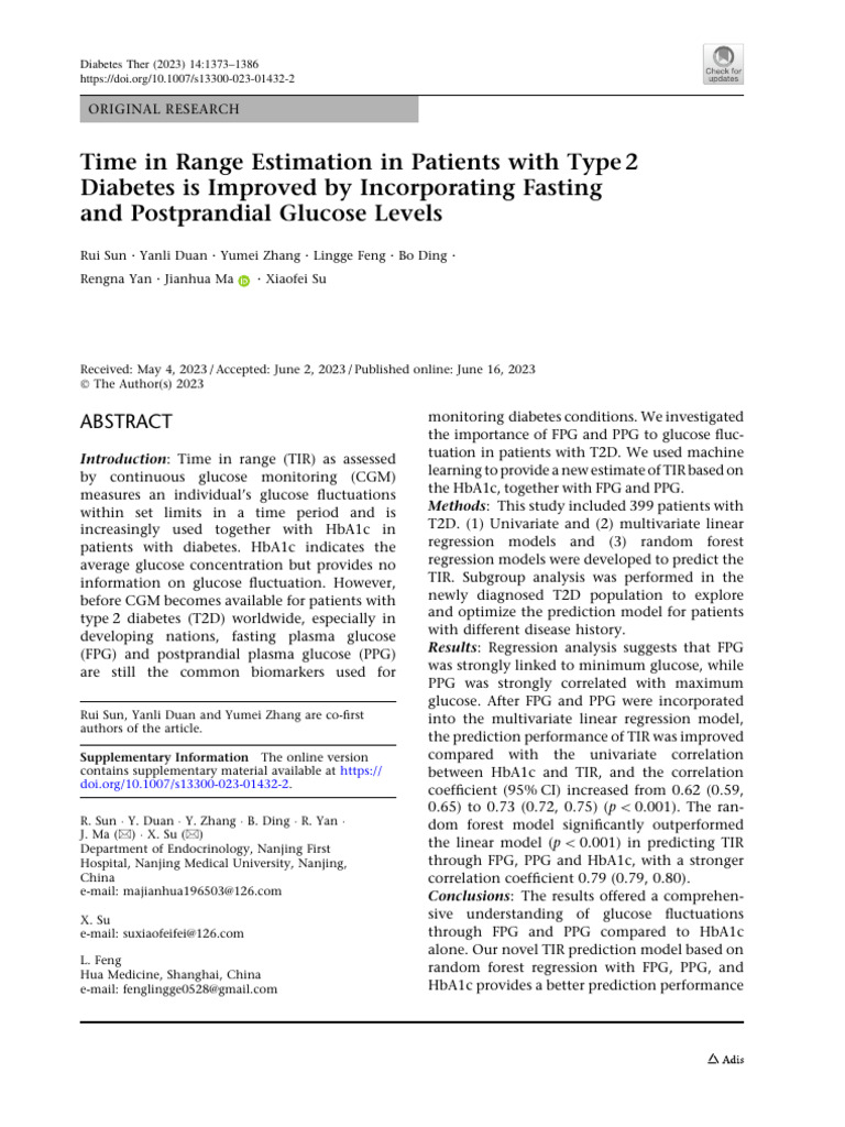 s13300-023-01432-2 | PDF | Regression Analysis | Mean Squared Error