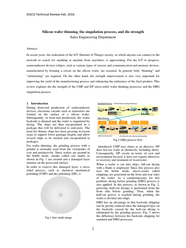 TR16-03 - Silicon Wafer Thinning, The Singulation Process, and Die ...