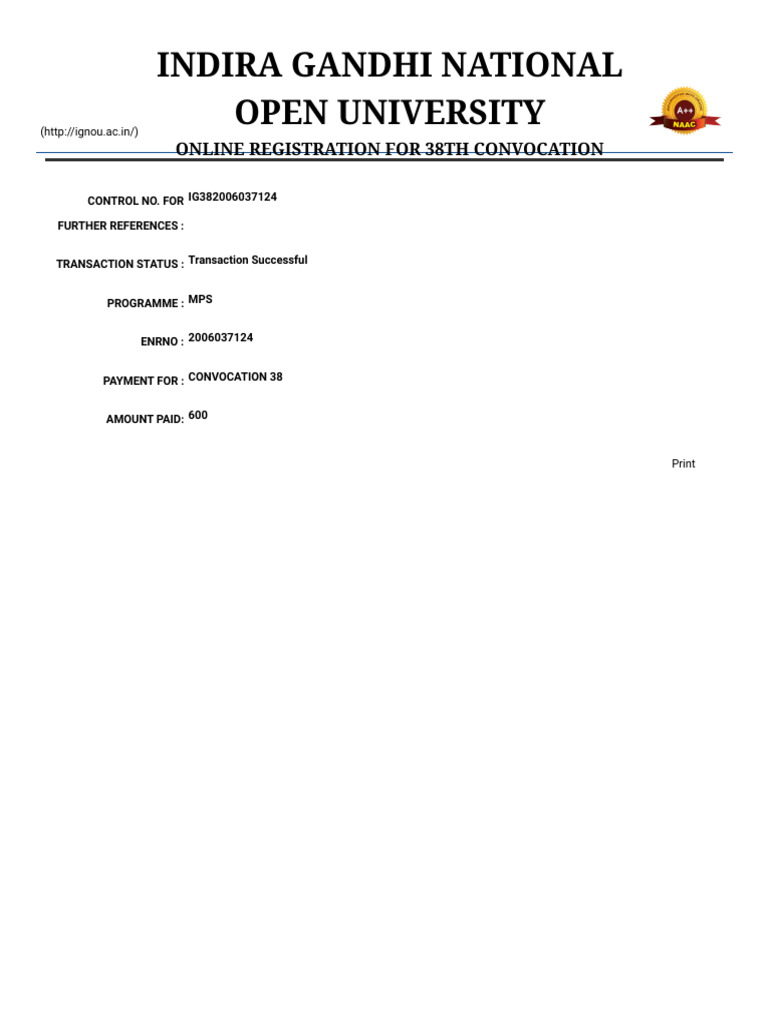 Onlineservices - Ignou.ac - in Convocation RazorpayResponse - Aspx | PDF