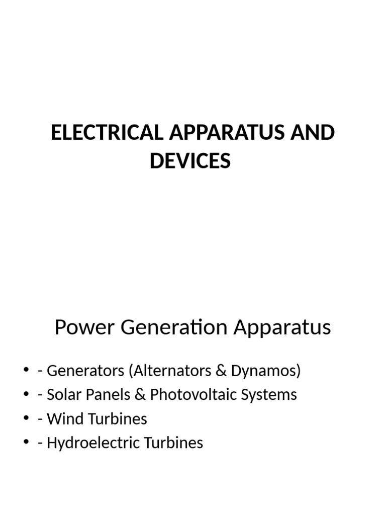 Electrical Apparatus & Devices Guide | PDF