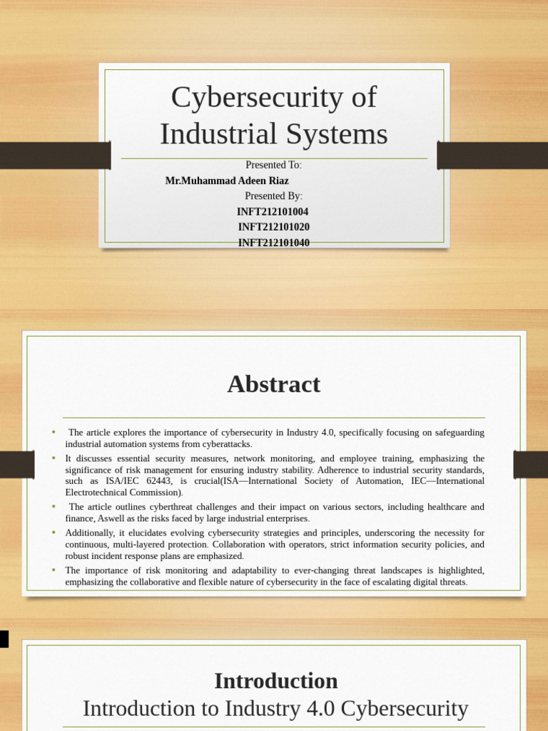 Cybersecurity of Industrial Systems | PDF | Security | Computer Security