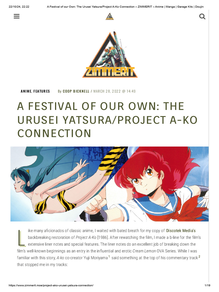 A Festival of Our Own - The Urusei Yatsura - Project A-Ko Connection ...