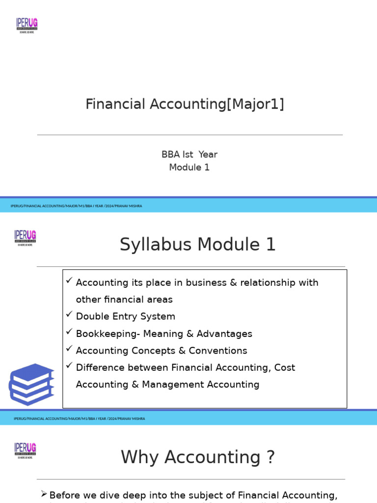 Module 1 - FA | PDF | Debits And Credits | Bookkeeping