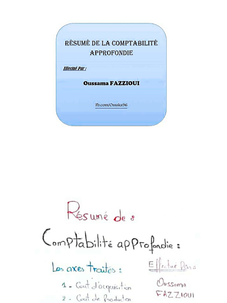 Resumé Comptabilité Approfondie | PDF