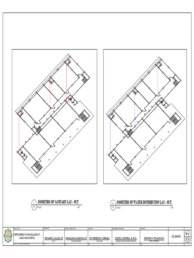 Sanitary & Water Layout Isometric Plans | PDF