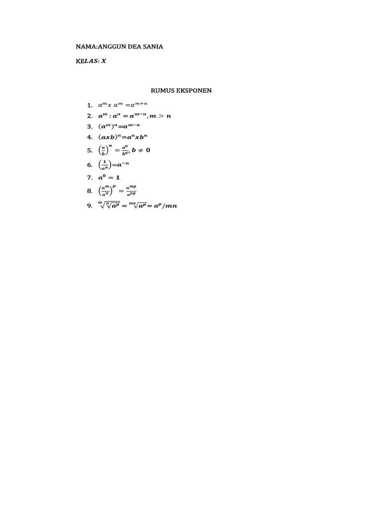 PDF Rumus Eksponen | PDF
