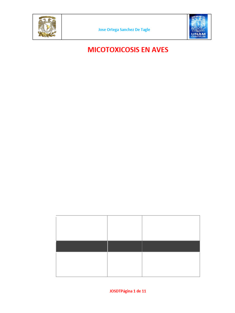 MICOTOXICOSIS en Aves JOSDT | PDF | Micotoxinas