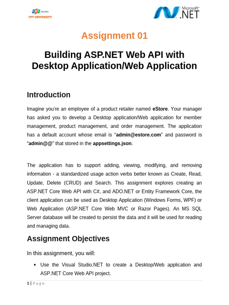 66d2adebeddde7bde36edf49 Assignment 01 ASP - NET-Core-Web-API | PDF | Entity Framework | World ...