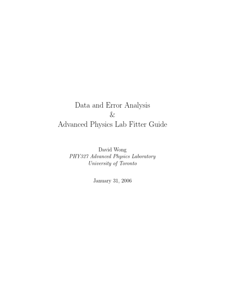 Data and Error Analysis | PDF | Normal Distribution | Variance