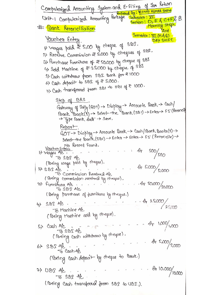 Computerized Accounting Package 6th Sem by Vs-Vinay Shaw | PDF