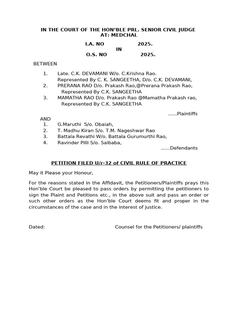 Rule 32 Petition for Civil Practice | PDF