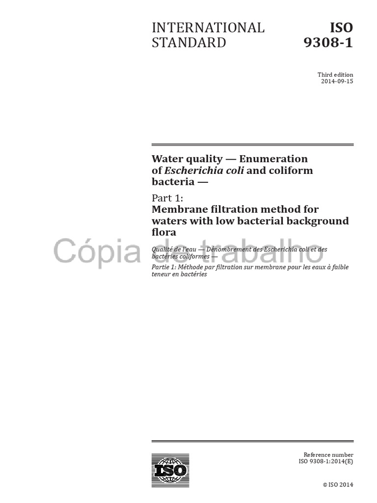 ISO 9308-1 2014 (E) - Character PDF Document Watermark | PDF ...