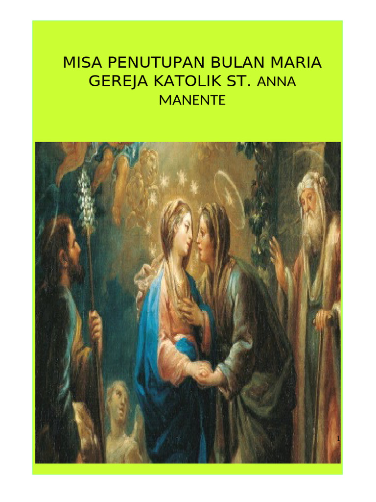 Misa Penutupan Bulan Maria St. Anna | PDF