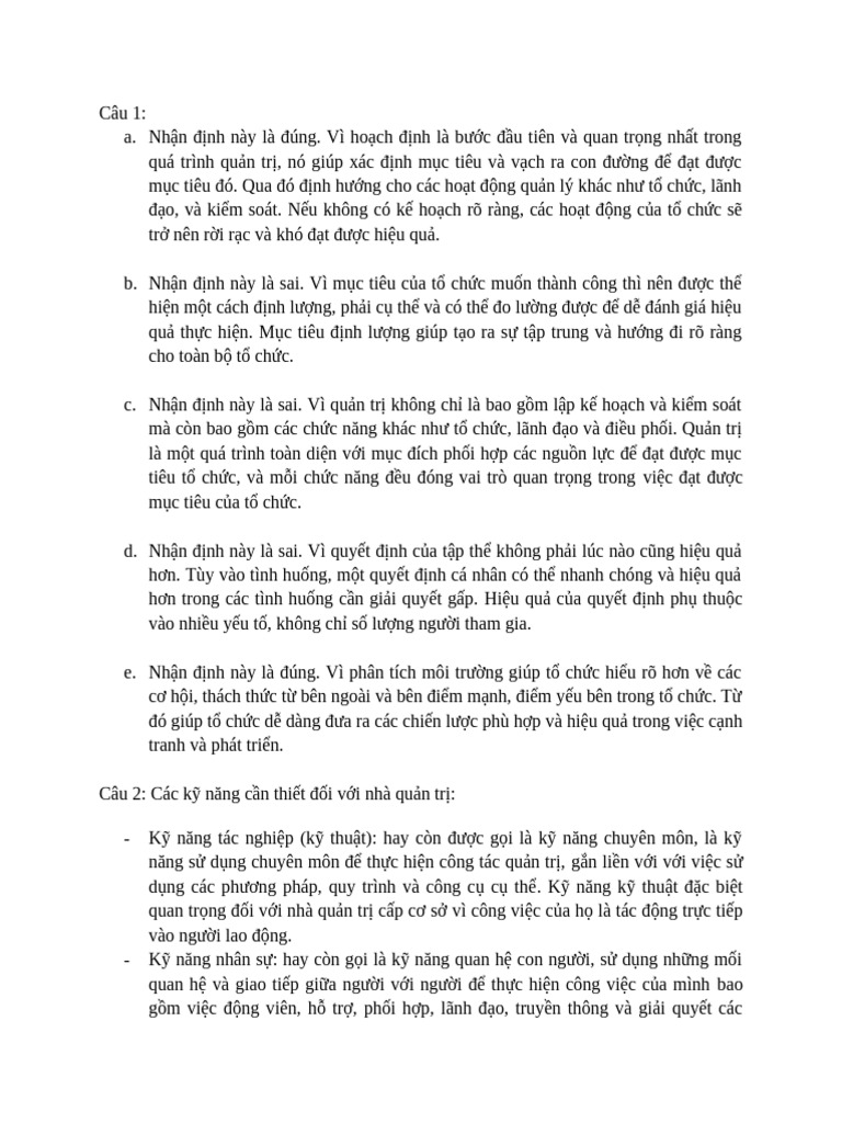 Đáp Án KTGK QTH | PDF