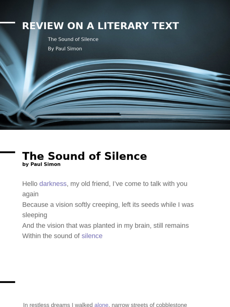 Literary Devices in "Sound of Silence" | PDF