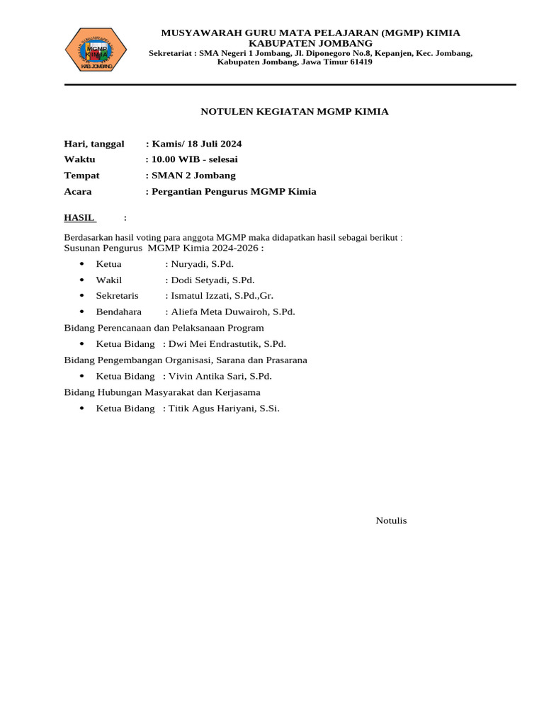 Format Notulen | PDF