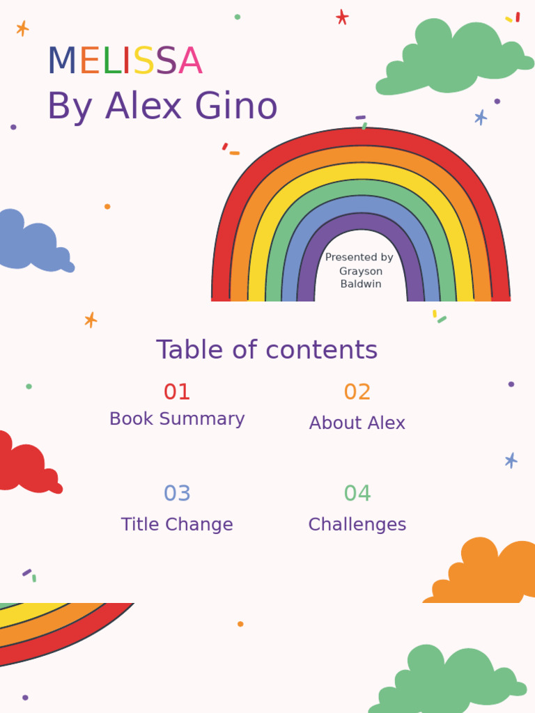 Melissa: Novel Summary & Title Change | PDF | Transgender | LGBTQIA+ Studies