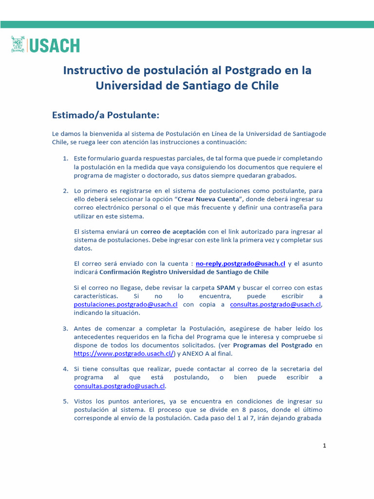 Tutorial Postulacion Usach 2023 | PDF