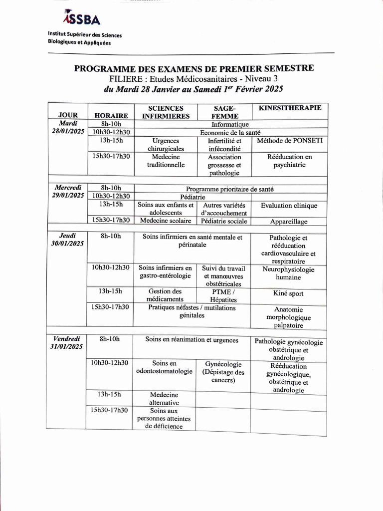 Programme SN 1 | PDF
