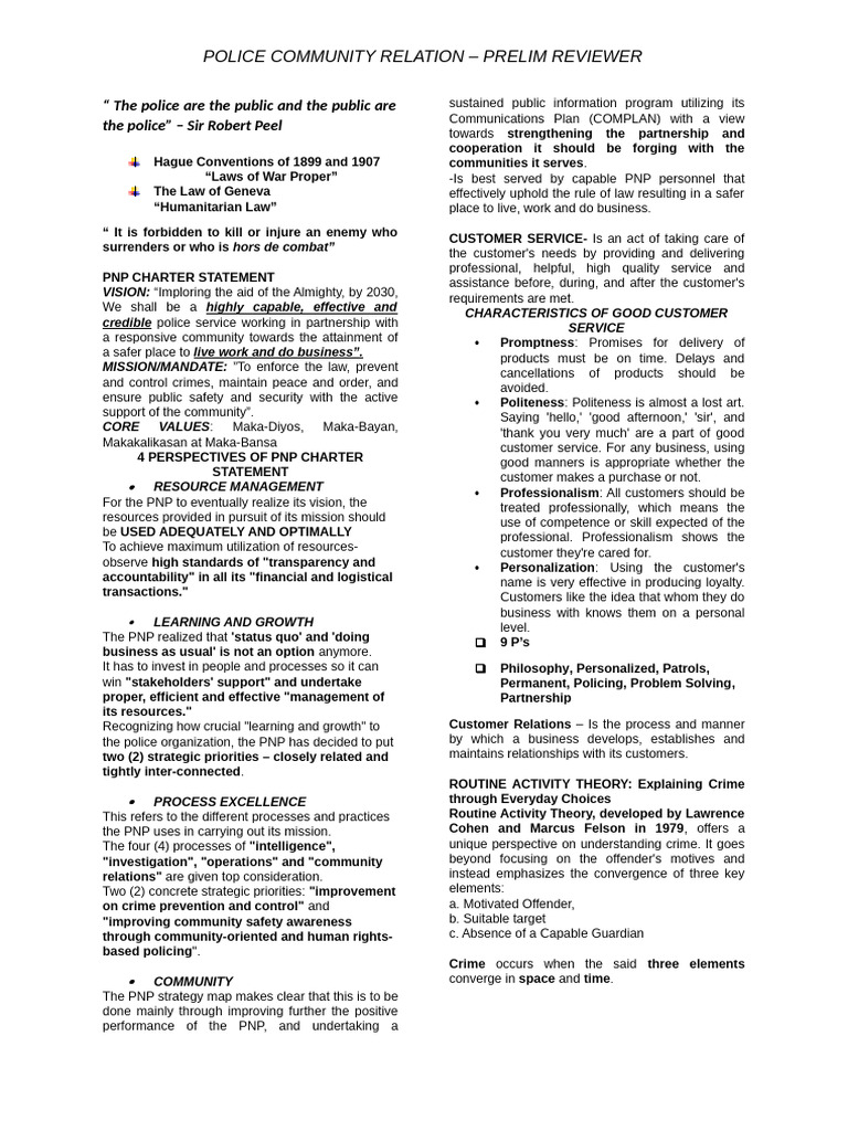 Police Community Relations Guide | PDF | Crimes | Crime & Violence