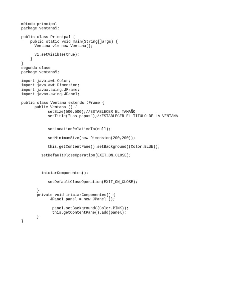 Java Swing Window Creation Example | PDF